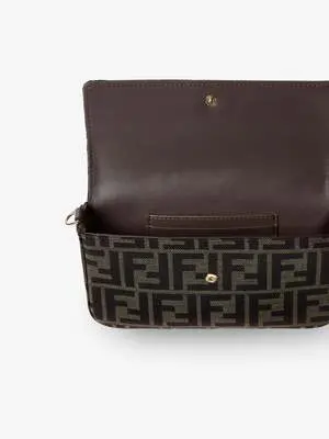 Fendi Wallet On Chain Tube Ff Zucca Fabric Crossbody Bag - Brown