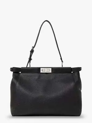 Fendi My Peekaboo Large Leather Crossbody Bag - Black
