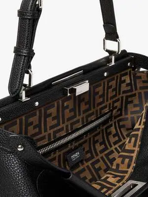 Fendi My Peekaboo Large Leather Crossbody Bag - Black
