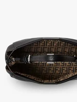 Fendi My Peekaboo Large Leather Crossbody Bag - Black