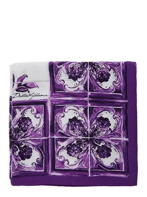 Dolce & Gabbana Dolce Gabbana Majolica Printed Finished Edge Scarf - Multicolor