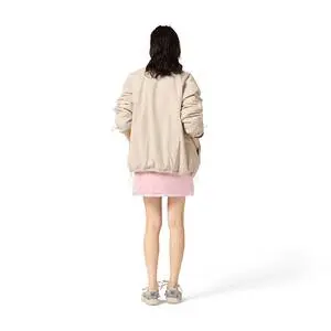 Miu Miu Panama Cotton And Fleece Blouson Jacket - Limestone