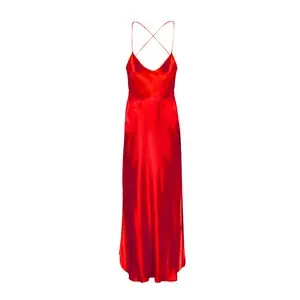 MAGUY DE CHADIRAC Classic Silk Slip Dress In Le Rouge