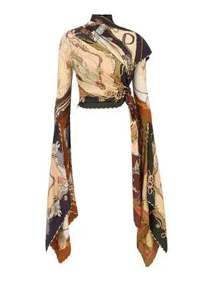 Zimmermann Draped Top With Valiant Scarf - Multicolor