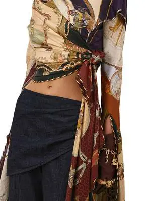 Zimmermann Draped Top With Valiant Scarf - Multicolor