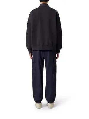 Stone Island Cotton Polo-style Sweatshirt With Badge