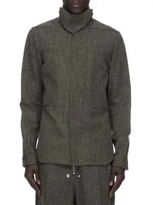 Rick Owens High-neck Overshirt With A Soft Enveloping Feel