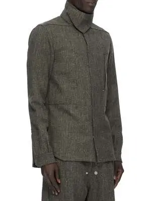 Rick Owens High-neck Overshirt With A Soft Enveloping Feel
