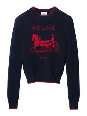 Celine Lambswool Crew-neck Sweater - Multicolor