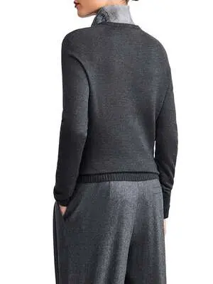 Giorgio Armani Anthracite Grey Crew-neck Sweater