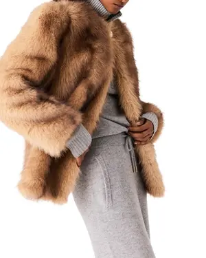 Maje Guston Oversized Faux Fur Coat