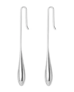 LIÉ STUDIO Lili Elongated Linear Drop Earrings - Silver