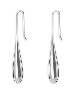 LIÉ STUDIO Evelyn Elongated Linear Drop Earrings - Silver