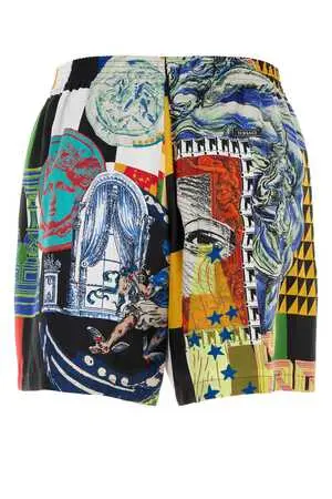 Versace Printed Silk Bermuda Shorts