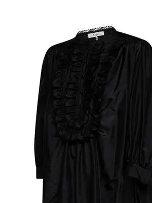 Chloé Black Technical Taffeta Long-sleeved Mini Dress