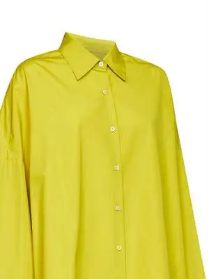 Dries Van Noten Lime Poplin Casia Cocoon Shirt