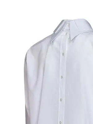 Dolce & Gabbana White Cotton Poplin Shirt With Double Collar