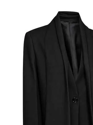 TOTEME Black Flannel Blazer With Scarf