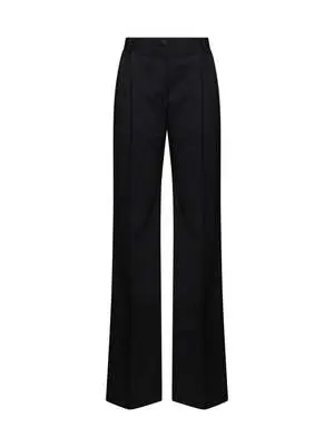 Dolce & Gabbana Black Bi-stretch Wool Straight Trousers - Multicolor