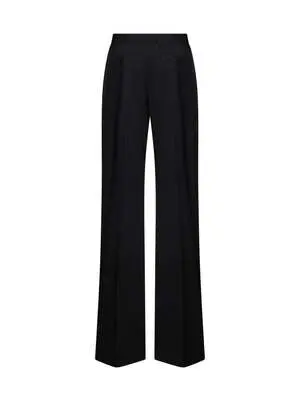 Dolce & Gabbana Black Bi-stretch Wool Straight Trousers