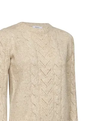 Max Mara Beige Wool And Cashmere Blend Knit Mxmsamba Sweater