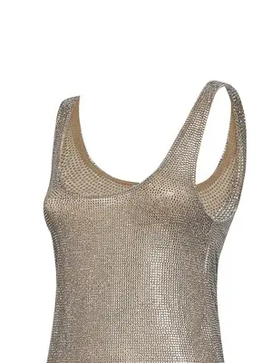 Giuseppe Di Morabito Silver Crystal-embellished Tulle Tank Top