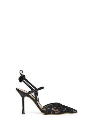 Fendi Black Tulle Very Colibrì High-heeled Slingback Pumps - Multicolor
