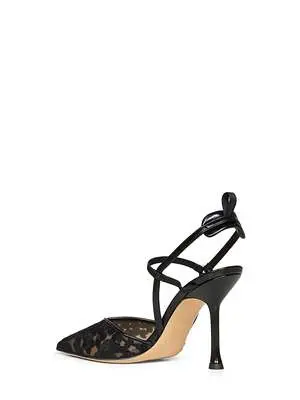 Fendi Black Tulle Very Colibrì High-heeled Slingback Pumps