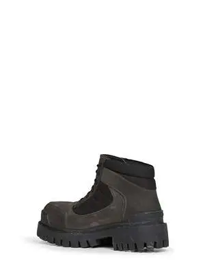 Balenciaga Brown And Black Combat Strike Low Boots
