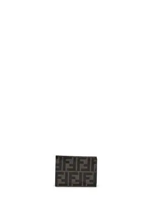 Fendi Brown Mini Trifold Tube Compact Wallet