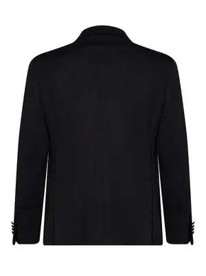 Tagliatore Black Wool-blend Jersey Montecarlo Double-breasted Blazer - Multicolor