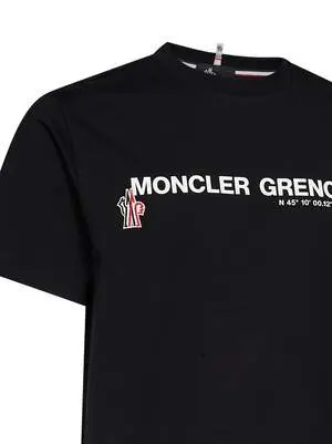 Moncler Black Stretch Cotton Jersey Logo T-shirt