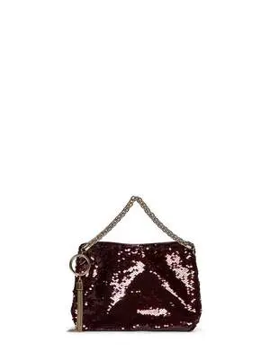 JIMMY CHOO Deep Merlot Callie Clutch Bag With Chain - Multicolor