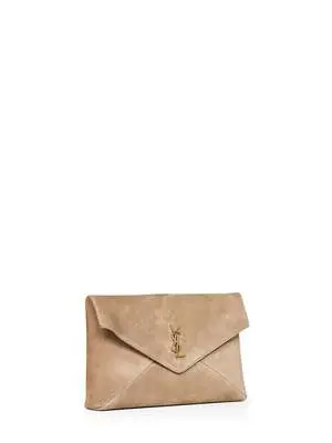 Saint Laurent Light Cumin Large Cassandre Envelope Clutch