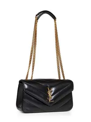 Saint Laurent Black Loulou Small Shoulder Bag