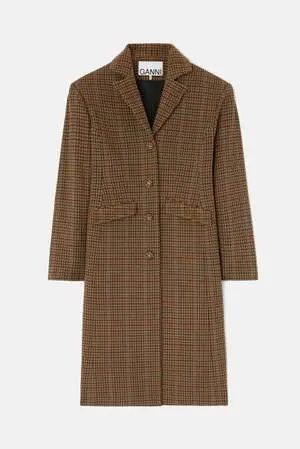 GANNI Heavy Check Twill Coat