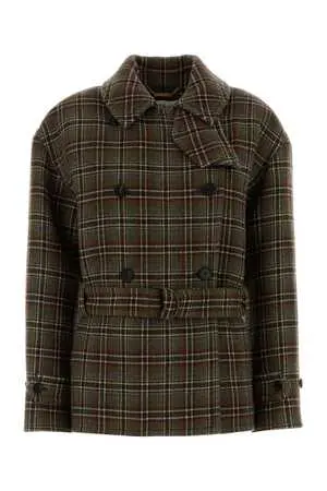 Chloé Embroidered Wool Blend Coat - Multicolor