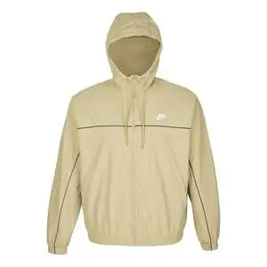 Nike Club Hooded Jacket 'parachute Beige Light Khaki - Parachute Beige/light Khaki/black