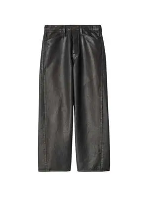 LEMAIRE Leather Straight Leg Trousers - Multicolor