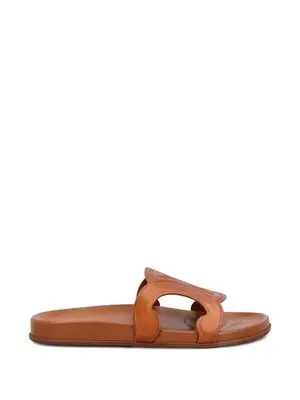 Celine Triomphe Leather Slides - Multicolor