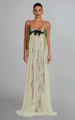 SALMA OSMAN Embellished Lace Gown