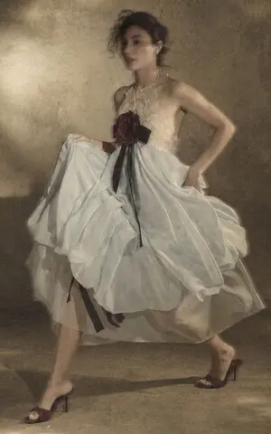 SALMA OSMAN Floral Appliqué Lace Gown