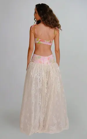 SALMA OSMAN Embellished Lace And Organza Set