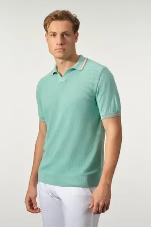 GARNET Classic-fit Modal Polo Shirt - Aqua