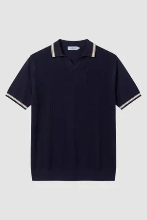 GARNET Classic-fit Modal Polo Shirt - Navy