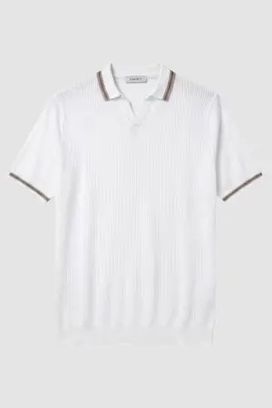 GARNET Classic-fit Modal Polo Shirt - White