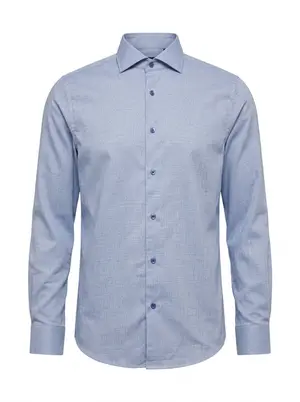 GARNET Slim Fit Cotton Button-down Dress Shirt Navy