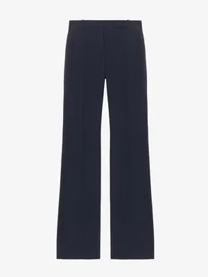Alexander McQueen Leaf Crepe Bootcut Trousers - Blue