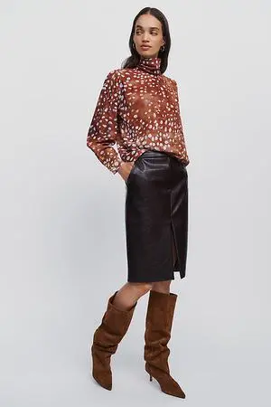 Hunter Bell Ellerie High Mock Neck Blouse