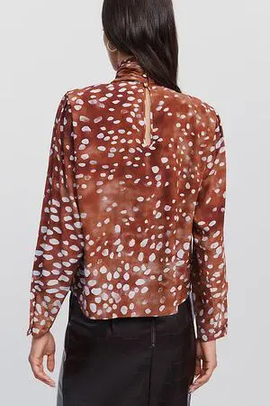 Hunter Bell Ellerie High Mock Neck Blouse